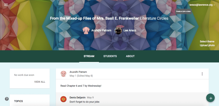 Student-Created Google Classroom Classes for Literature Circles | The ...